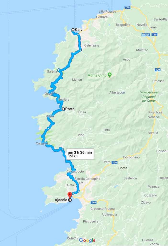 Corse : De Calvi à Ajaccio par la côte